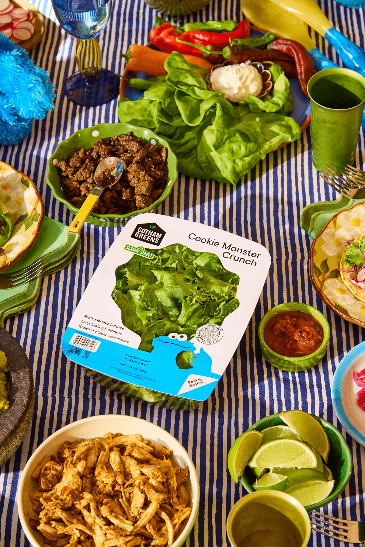 Cookie Monster Crunch Tacos - Gotham Greens